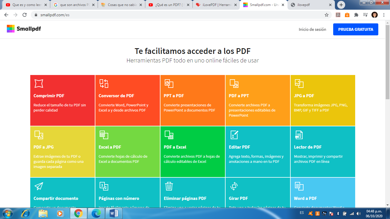 Herramientas Virtuales: 3 Archivos PDF - (Portable Document Format)